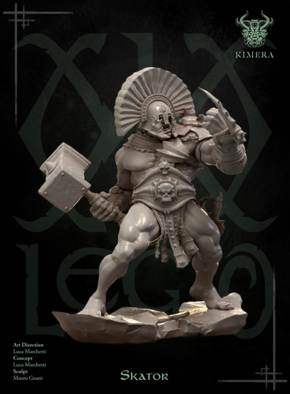 Orc Warrior Miniature – Skator 75mm Resin Multikit by Kimera