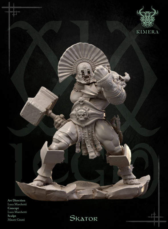 Orc Warrior Miniature – Skator 75mm Resin Multikit by Kimera
