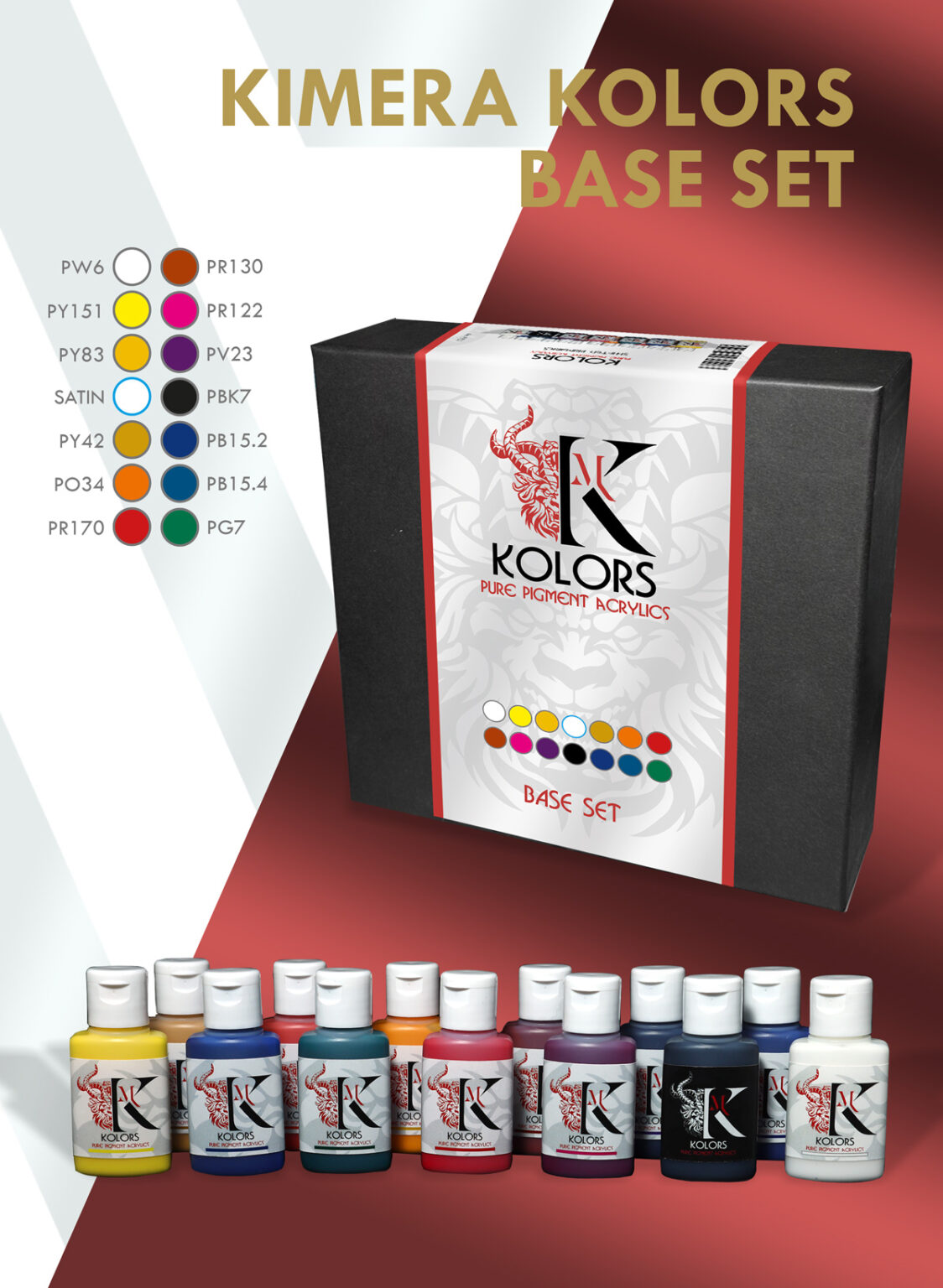 Kimera Kolors - PURE pigments BASE SET - Pegaso World